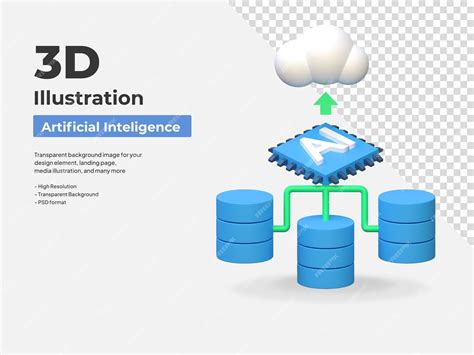 Premium Psd Ai Cloud Data Server Artificial Intelligence Icon 3d