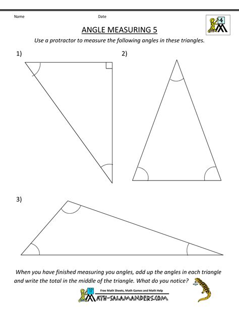 Types Of Angles Worksheet Grade 3