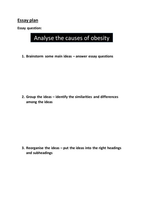 Planning Your Essay And Paragraph Structure Pdf