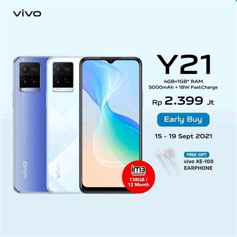 Jual Vivo Y Ram Gb Gb Rom Gb Mah W Garansi Resmi Diamond Glow Di Seller