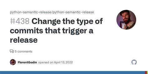 Change The Type Of Commits That Trigger A Release Issue Python Semantic Release Python
