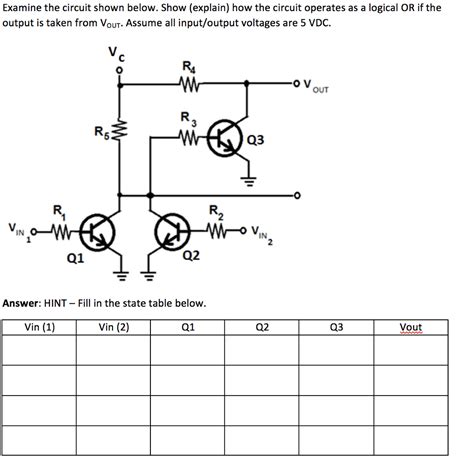 Solved Examine The Circuit Shown Below Show The Circuit