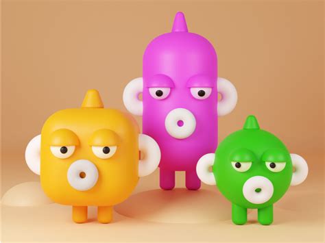 Blender入门练习 萌趣三兄弟 Go飞飞 站酷zcool