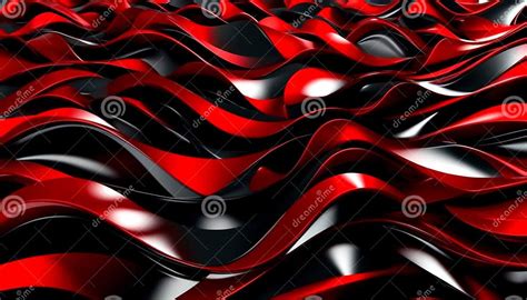 Waves Of Red And Black Materials Create A Mesmerizing Abstract Pattern Stock Illustration