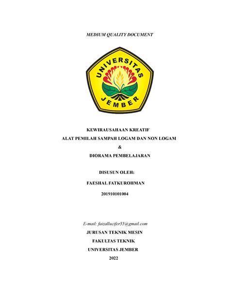 alat pemilah sampah logam dan non logam dan diorama pembelajaran