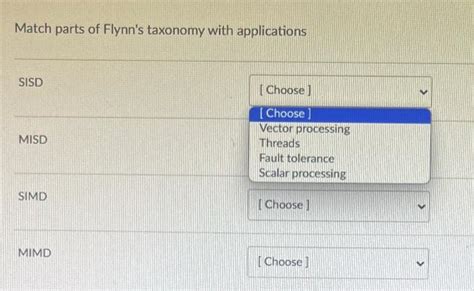 solved match parts of flynn s taxonomy with applications