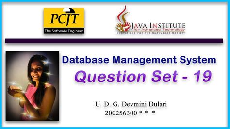 Database Management System Question Set 19 1st Year Java