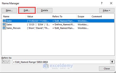 How To Edit Named Range In Excel With Easy Steps ExcelDemy
