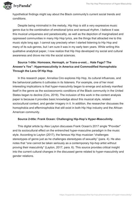 The Hip Hop Phenomenon Of Hyper Masculinity 912 Words Research