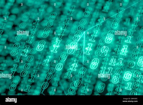 Digital Binary Data And Streaming Binary Code Background 3d Rendering