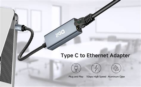 Amazon Com Dbit Usb C To Mbps Ethernet Adapter Gigabit Rj To Type C Thunderbolt