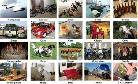 one image from each of the object categories in pascal voc challenge
