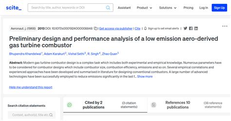 preliminary design and performance analysis of a low emission aero