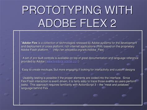 PPT PROTOTYPING WITH ADOBE FLEX PowerPoint Presentation Free Download ID