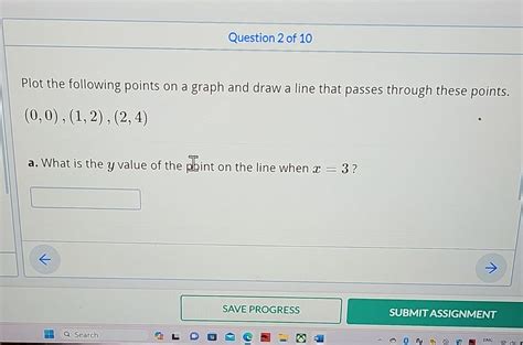 solved plot the following points on a graph and draw a line