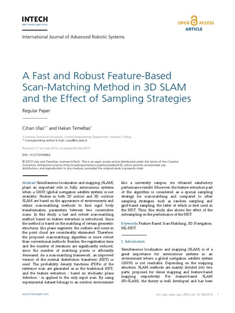 Pdf A Fast And Robust Feature Based Scan Matching Method In 3d Slam