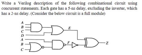 Write A Verilog Description Of The Following