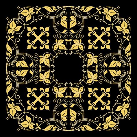 어두운 배경에 골드 장식 초대 카드 벡터 일러스트 레이 션으로 사용할 수 있습니다 프리미엄 벡터