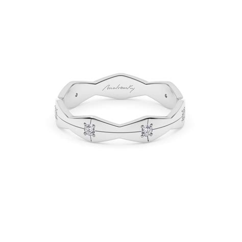 14 Kt White Gold Infinity Medium Wedding Ring With White Diamond