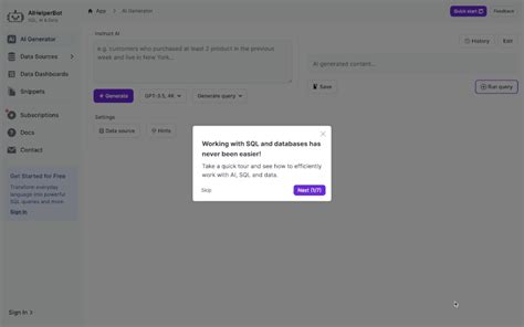 sqlai ai ⚡️ on linkedin onboarding tour taking you through the
