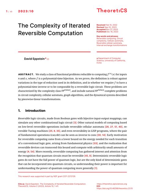 pdf the complexity of iterated reversible computation