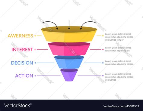 Funnel Diagram Template Royalty Free Vector Image