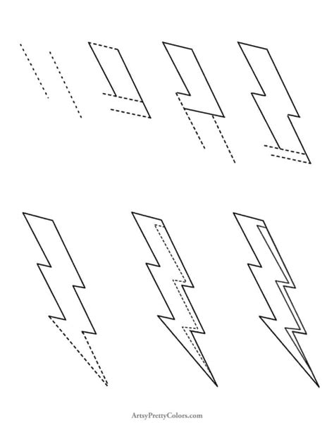 How To Draw A Lightning Bolt Step By Step Artsy Pretty Colors
