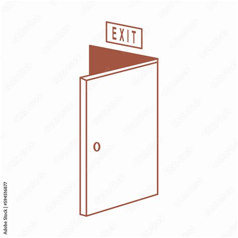 Emergency Fire Exit Sign Exit Door Sign Escape Help Evacuation Safety Vector Symbol Stock