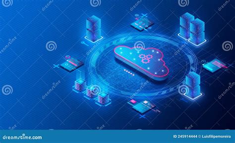 Cloud Database Management System Concept 3d Illustration Stock