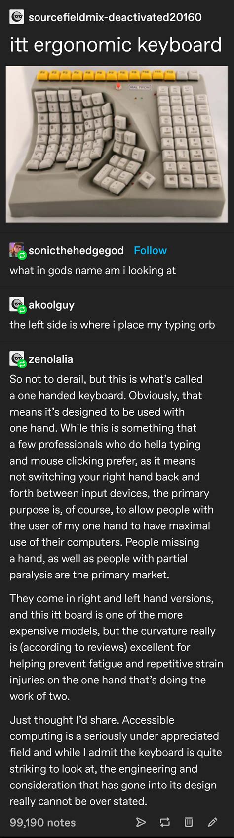 One Handed Keyboard R CuratedTumblr