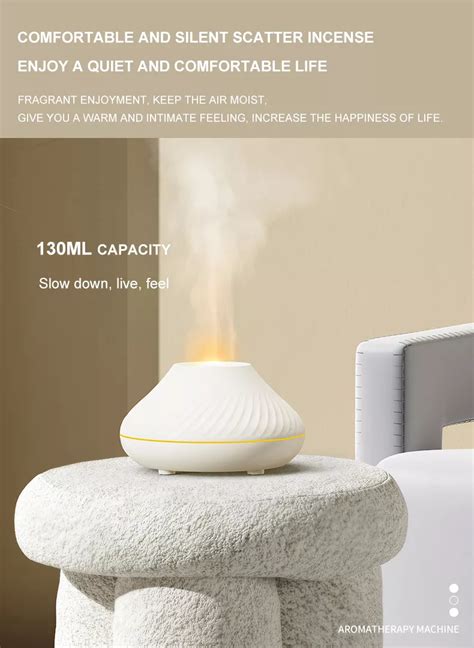 Newest Rgb Flame Aroma Diffuser 130ml 3d Colorful Flame Humidifier Fire