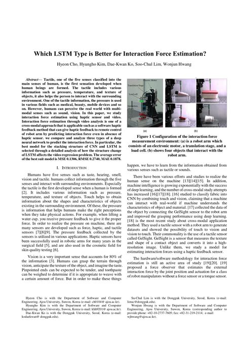Pdf Which Lstm Type Is Better For Interaction Force Estimation