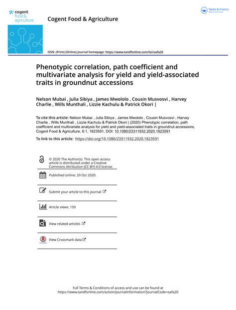(PDF) Phenotypic correlation, path coefficient and multivariate analysis for yield and yield ...