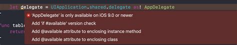 Swift Appdelegate Is Only Available On Ios 100 Or Newer Stack