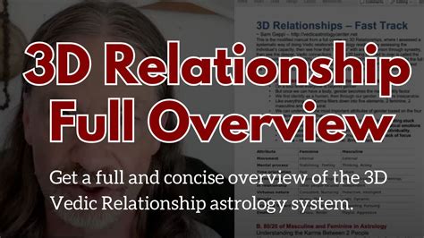 3d Relationship Full Video Overview Vedic Astrology Horoscopes