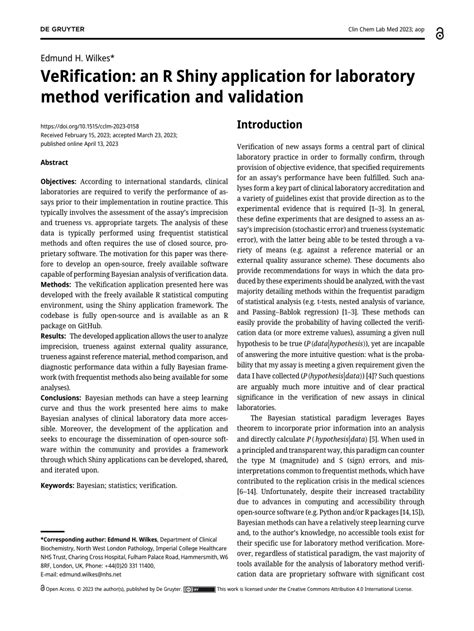 Pdf Verification An R Shiny Application For Laboratory Method