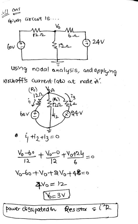 When Solving Please Use Node Analysis 311 Find V And The Power