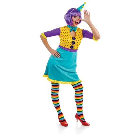 Fun Shack Womens Clown Girl Costume Ladies Funny Circus Fancy Dress