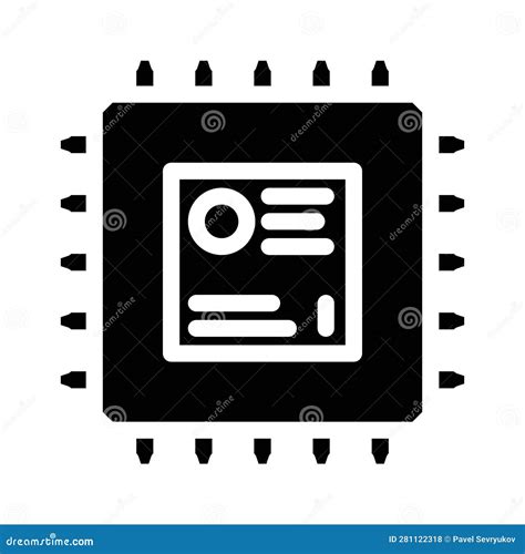 Microcontroller Electronic Component Glyph Icon Vector Illustration
