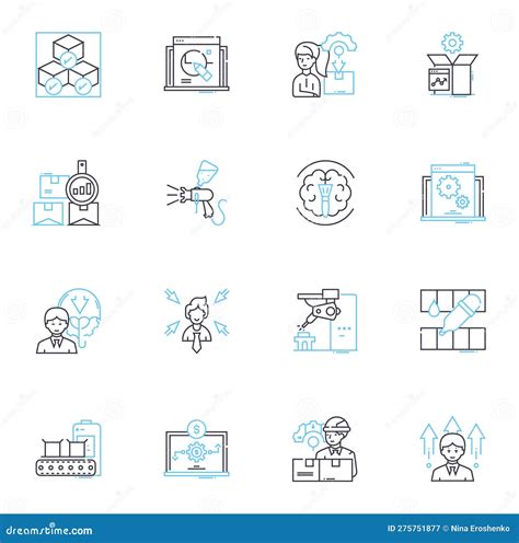 Time Tracking Linear Icons Set Efficiency Productivity Clocking Management Timesheets