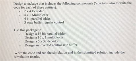 Solved Design A Package That Includes The Following Chegg