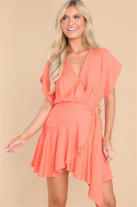 Gorgeous Tangerine Mini Dress Mini Dresses Red Dress
