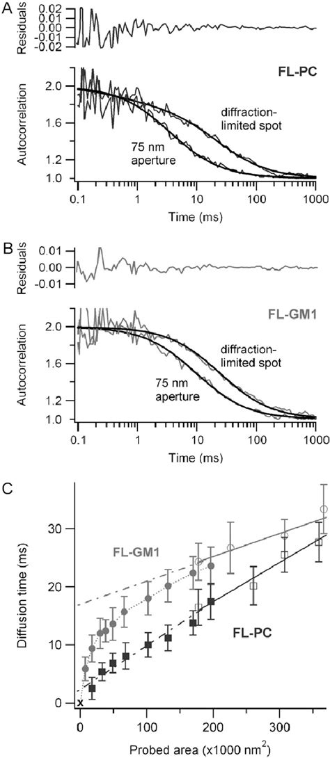 A Normalized Autocorrelation Functions And Numerical Fits Obtained