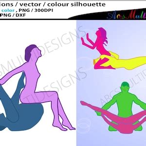 Sex Silhouette Assorted Color Sex Position Sex SVG File EPS PNG Sex Position Position