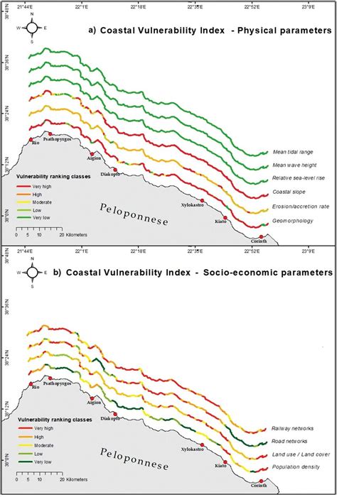 Maps Depicting Coastal Vulnerability Classification Of The Southern