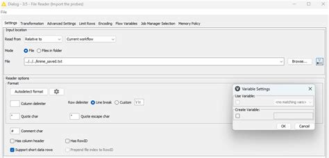 flow variables missing or not working knime analytics platform