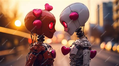 Premium Photo Love Between Robots Passionate Feelings Between Robots