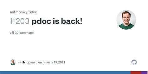 Pdoc Is Back · Issue 203 · Mitmproxypdoc · Github