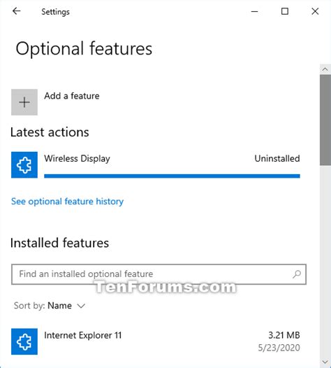 Install Or Uninstall Connect Wireless Display Feature In Windows Tutorials