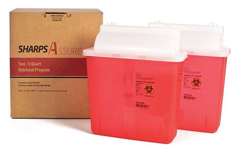 Sharps Assure 5 Qt Capacity Red Sharps Container 426c38 Sa5qu2